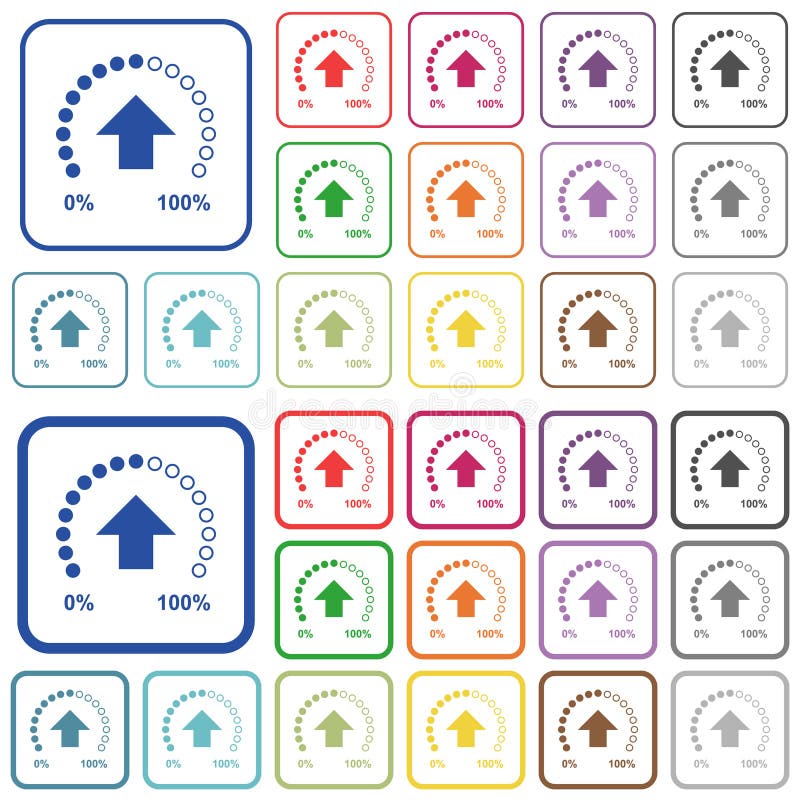 Download in Progress Outlined Flat Color Icons Stock Vector ...