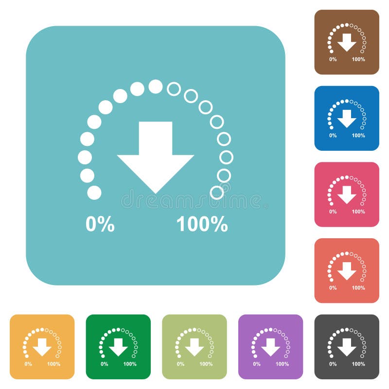 Download in Progress Rounded Square Flat Icons Stock Vector ...