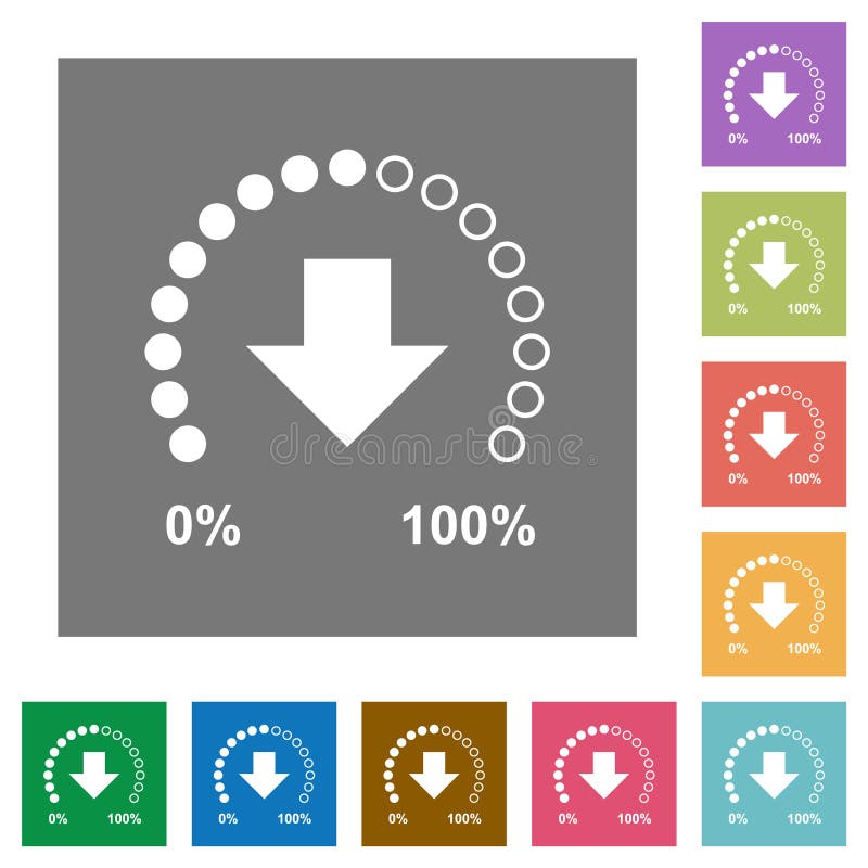 Progress Bar Square Flat Multi Colored Icons Stock Vector - Illustration of measurement, simple ...