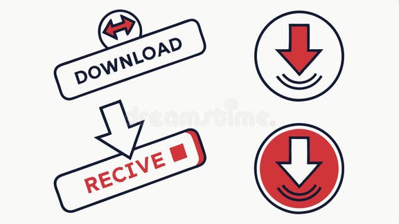 Download and Receive Buttons, Internet Actions, Digital Interaction ...
