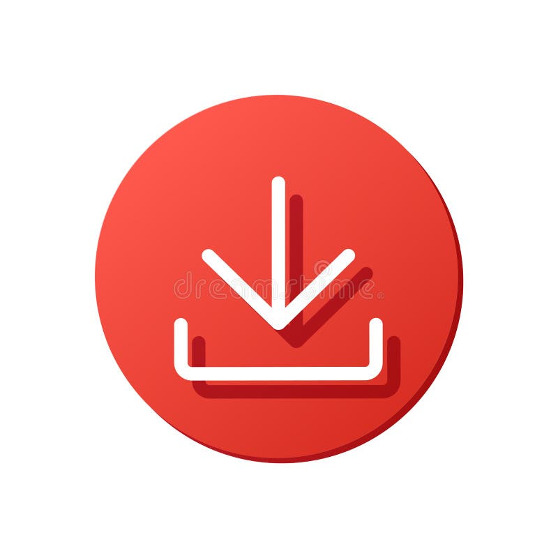 Download Red Rounded Button, Update Sign, White Arrow Vector Icon Stock ...