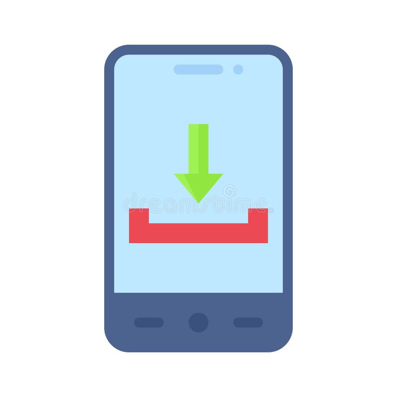 Download or Save Icon, Mobile Application Vector Illustration Stock ...
