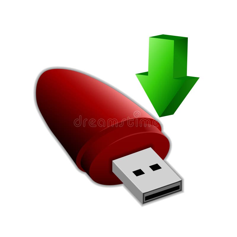 Download or Save Icon Usb Flash Drive Personal Computer Component Stock ...