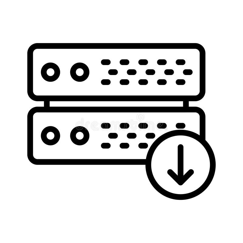 Download To Server Icon Black Color Illustration Flat Style Simple ...