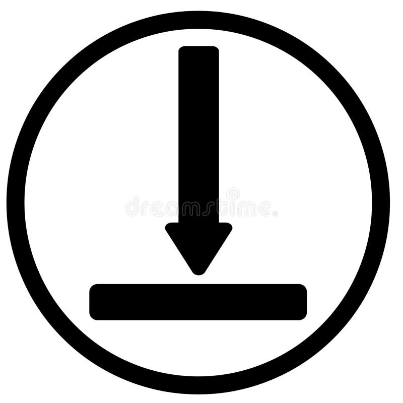 Download Sign, Down Arrow with a Circle and. White. Background Stock ...