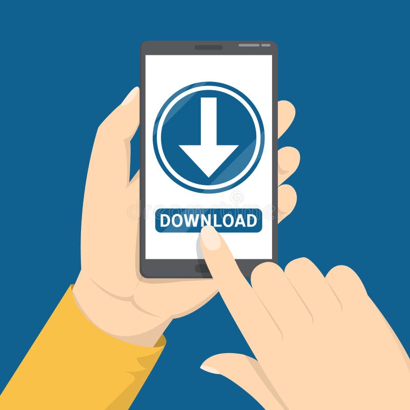 Download Sign on Mobile Phone Screen. Upload Application Stock Vector ...