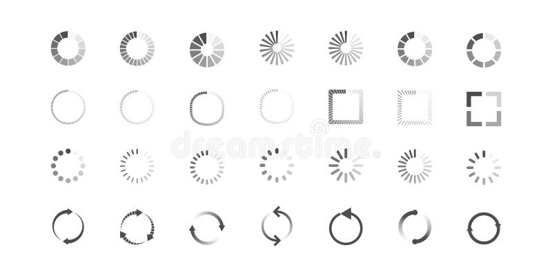 Download Sign Set. Load Icons Set Stock Vector - Illustration of button ...
