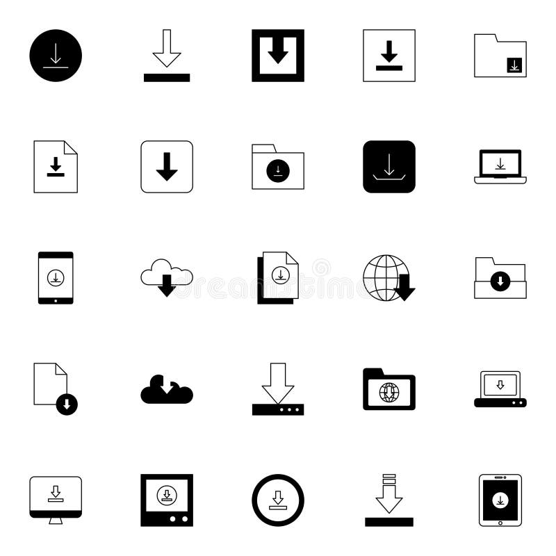 Download Solid Line Icons Isolated on White Background and Suitable for ...