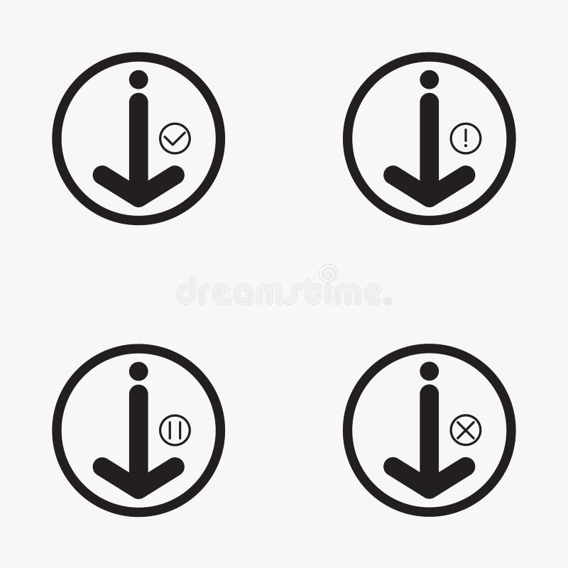 Download Status Icons Set, Cartoon Style Stock Vector - Illustration of ...