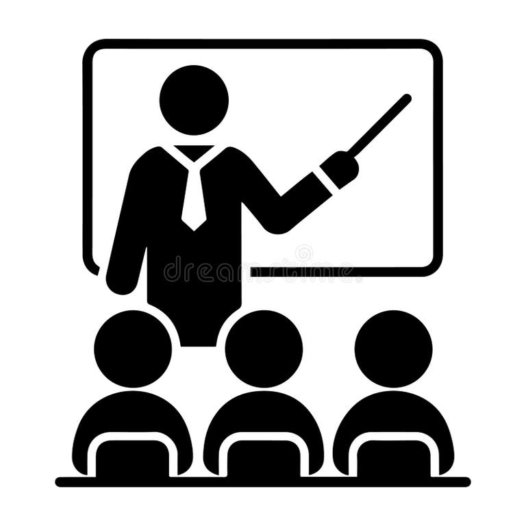 Teacher Training Icon Vector of Classroom Learning with Students Stock ...