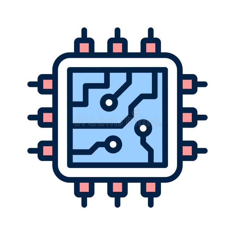 Download this Unique Icon of Ai Processor, Microprocessor Vector Stock ...