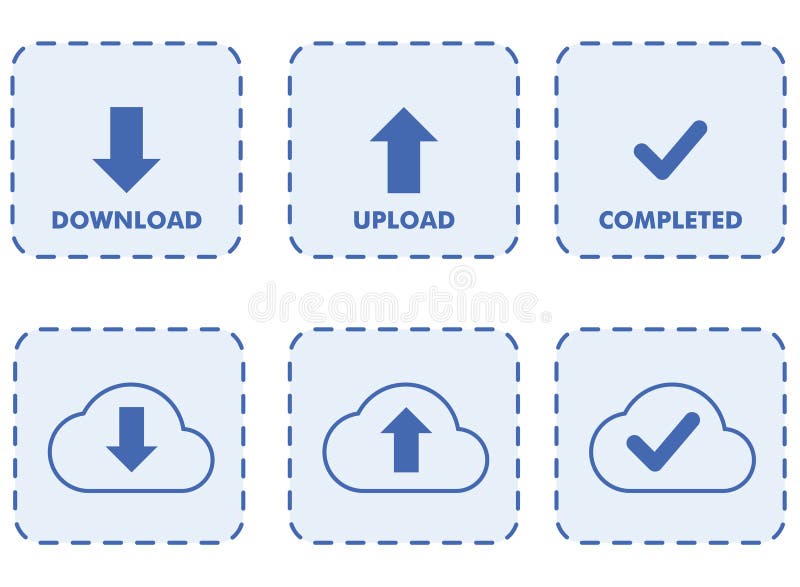 Download Upload Buttons Color Web Stock Vector - Illustration of ...