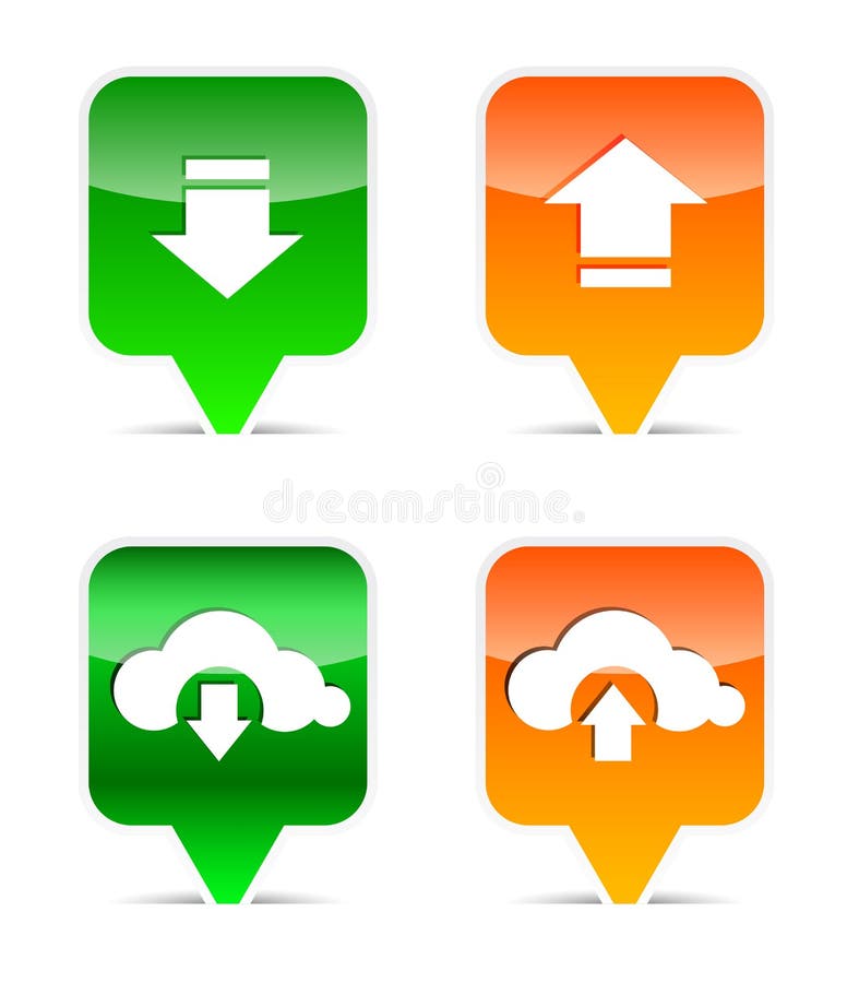 Download and Upload Elements with Arrow Sign Stock Vector ...
