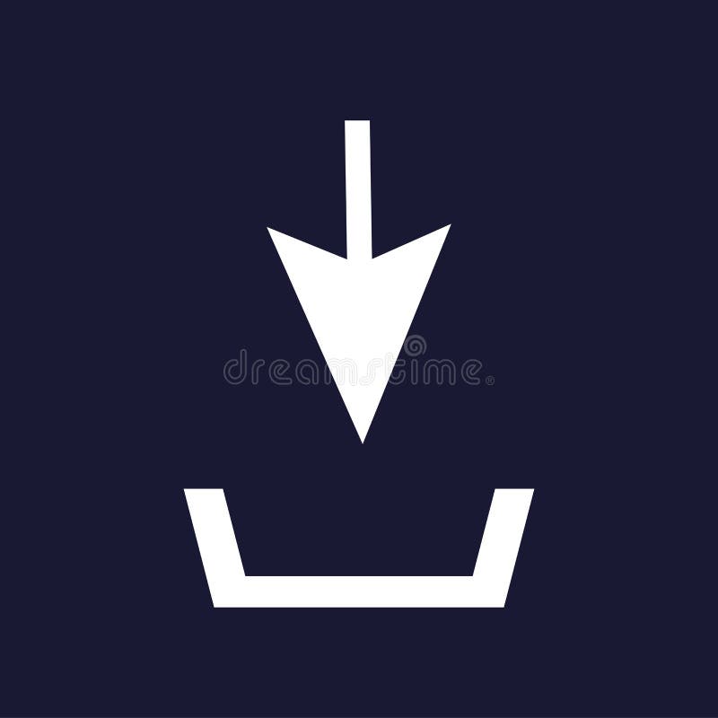 Download Vector Icon, Install Symbol. Vector Icon on Dark Blue Stock ...
