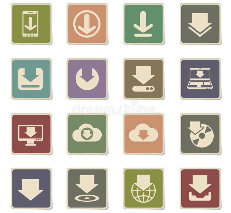 Download icon set stock illustration. Illustration of file - 121914353