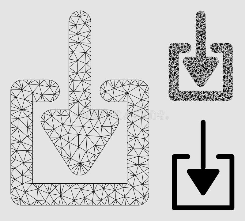 Download Vector Mesh 2D Model and Triangle Mosaic Icon Stock Vector ...