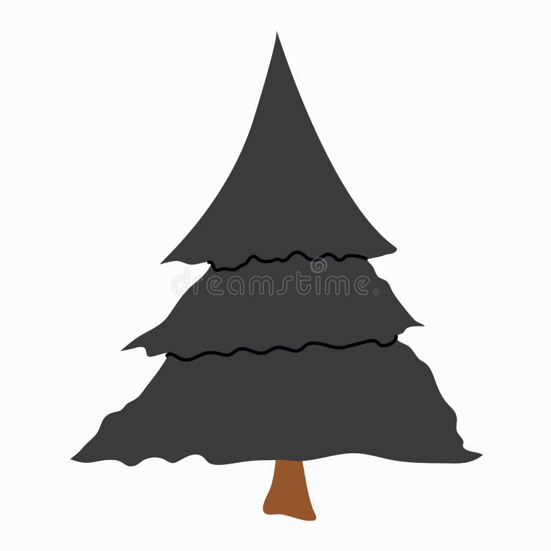 Download Vector Silhouette of a Black Christmas Tree. Download Eps and ...