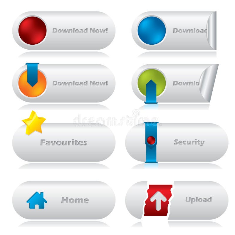 Cool New Buttons with Glossy Colors Stock Vector - Illustration of ...
