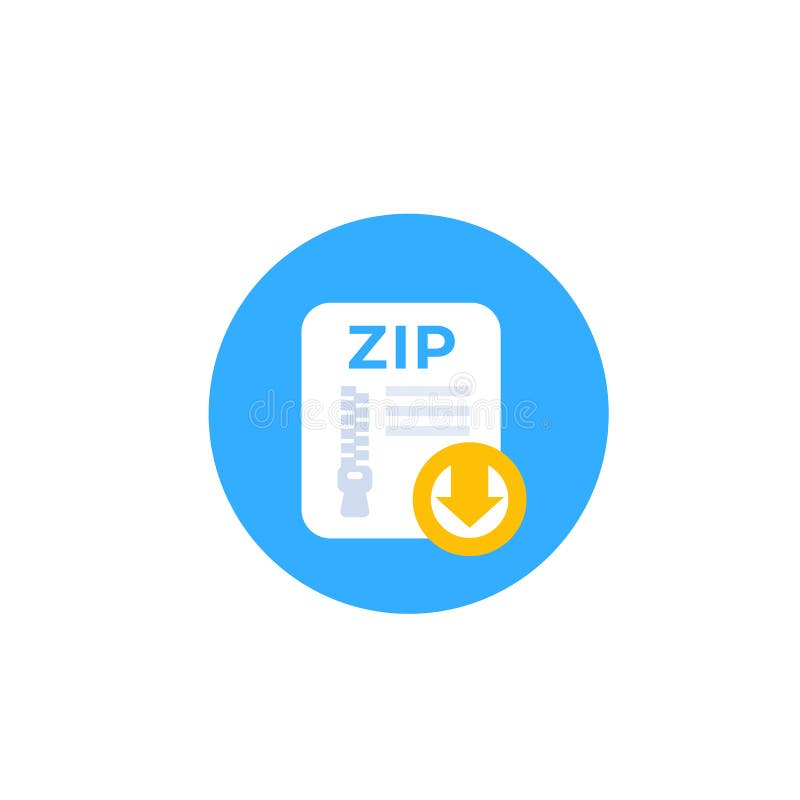 Download Zip File Vector Icon Stock Vector - Illustration of online ...