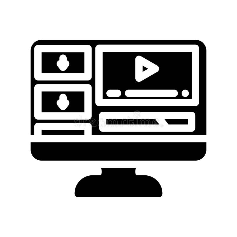 Downloadable Content Education Platform Glyph Icon Vector Illustration ...