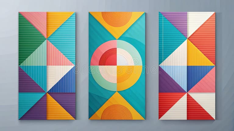 Downloadable Geometric Banner Templates Vibrant Rectangle Triangle and ...