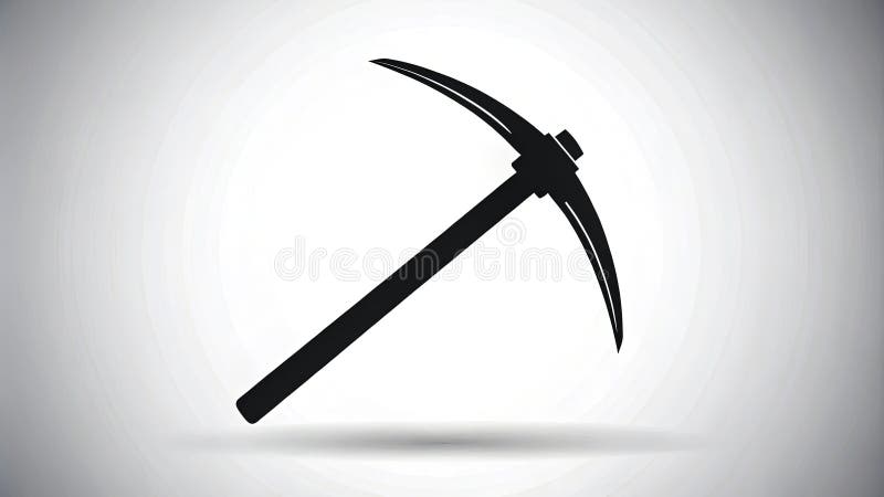 Downloadable Vector Pickaxe Icon Bold Silhouette for Mining ...