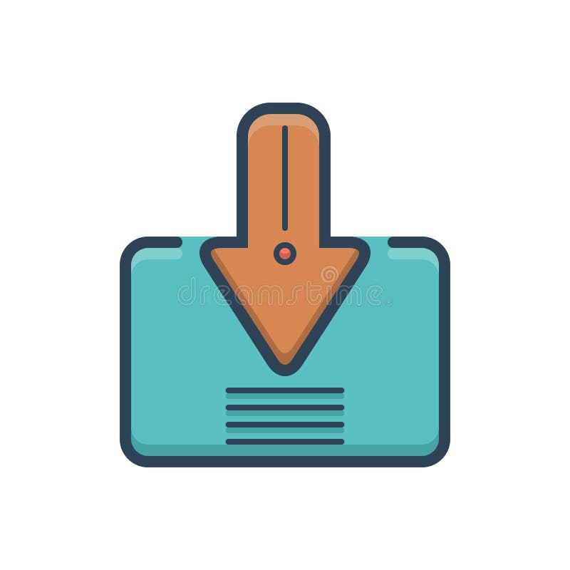 Color Illustration Icon for Downloading App, Application and ...
