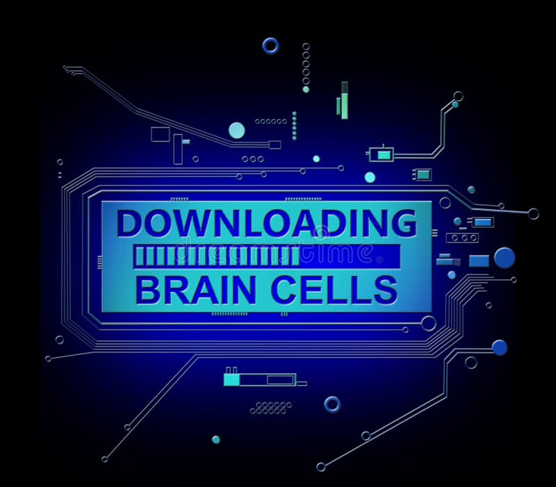 Downloading brain cells. stock illustration. Illustration of concept ...