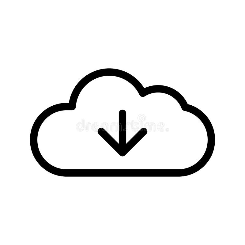 Downloading Data from the Cloud Icon. Simple Black Outline Connect Icon ...