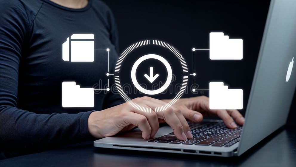 Downloading Data Files and Folders with Modern Technology and Laptop ...