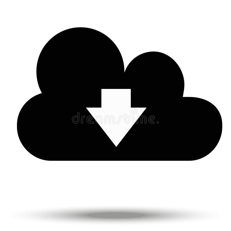 Downloading Data Symbol from the Cloud. Isolated on White Background ...