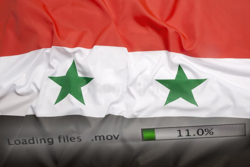 Downloading Files on a Computer, Syria Flag Stock Photo - Image of ...