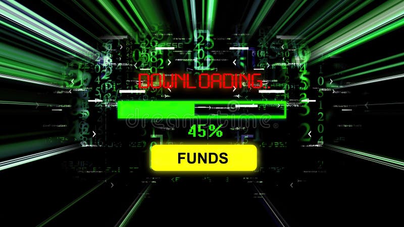 Downloading Funds Progress Bar on the Screen Stock Illustration ...