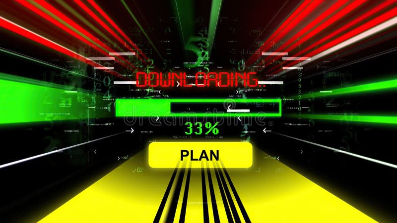 Downloading Plan Progress Bar on the Screen Stock Illustration ...