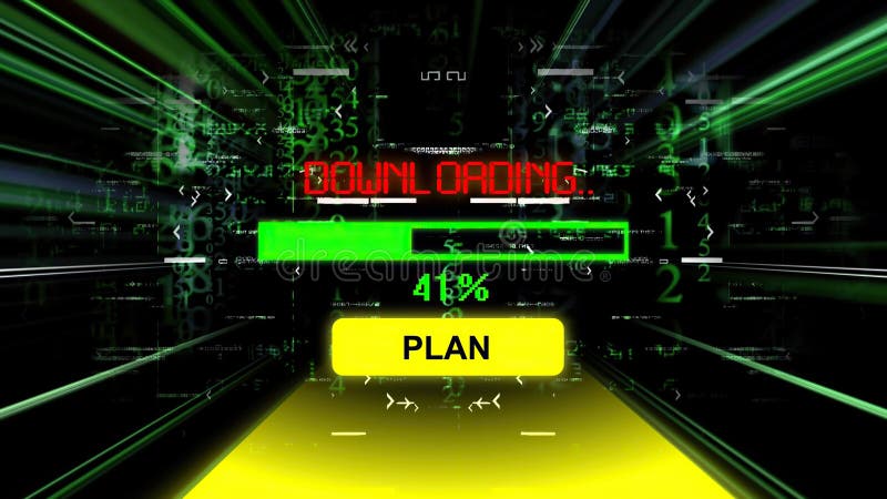 Downloading Plan Progress Bar on the Screen Stock Illustration ...