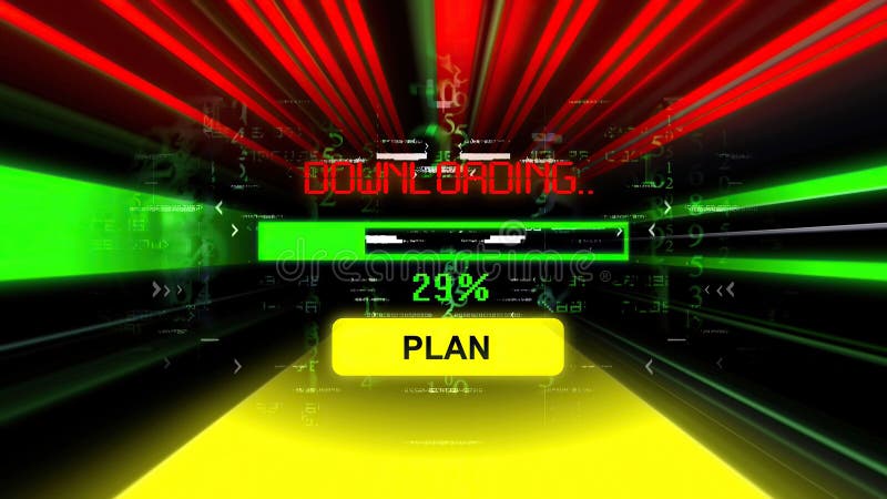 Downloading Plan Progress Bar on the Screen Stock Illustration ...