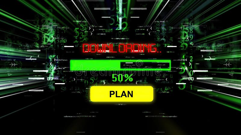 Downloading Plan Progress Bar on the Screen Stock Illustration ...