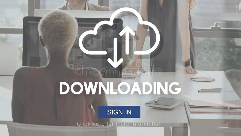 Downloading Technology Online Website Storage Concept Stock ...