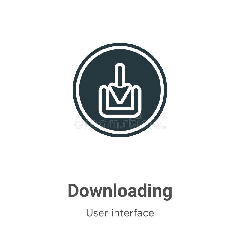Downloading Vector Icon on White Background. Flat Vector Downloading ...