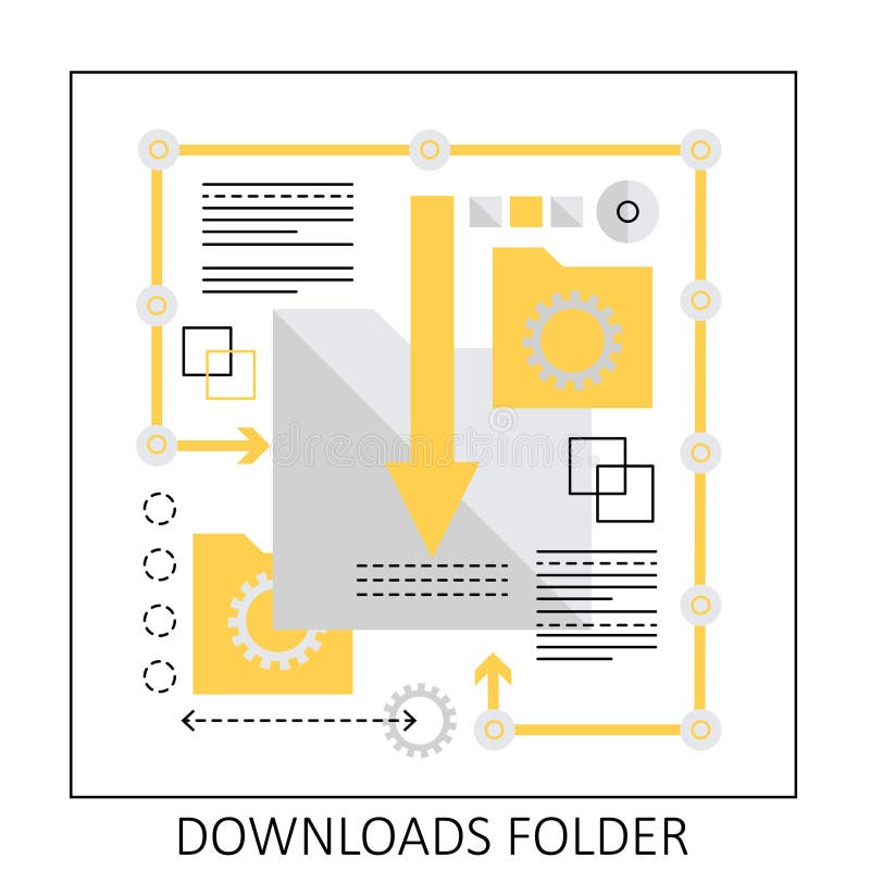 Downloads data folder stock vector. Illustration of sheet - 271452239
