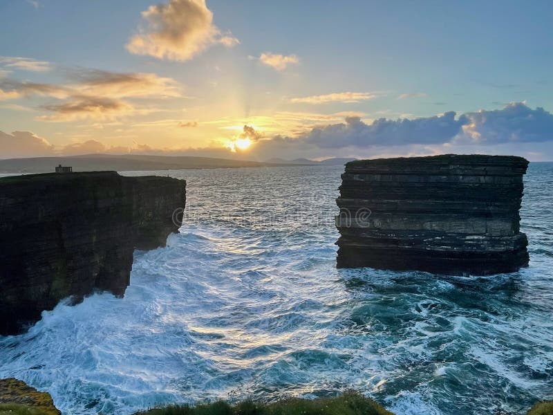 Sunset Downpatrick Head, County Mayo, Ireland Stock Image - Image of ...