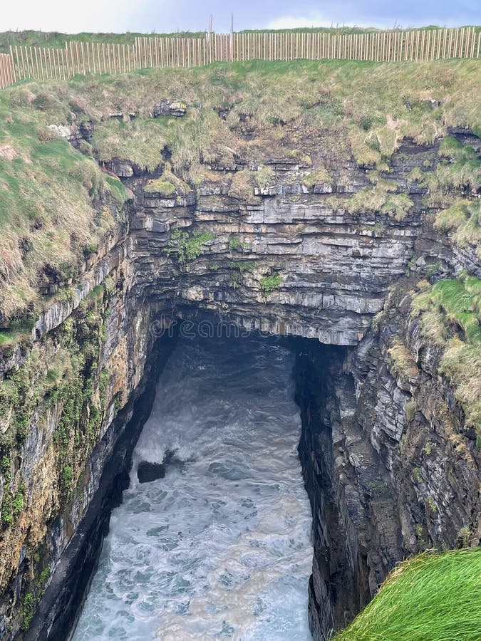 Down Patrick Head Blowhole, County Mayo, Ireland Stock Photo - Image of ...