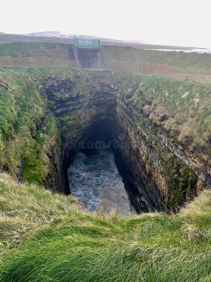 Down Patrick Head Blowhole, County Mayo, Ireland Stock Image - Image of ...