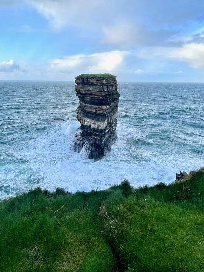 The Dun Briste Sea Stack Off the Cliffs of Downpatrick Head in County ...
