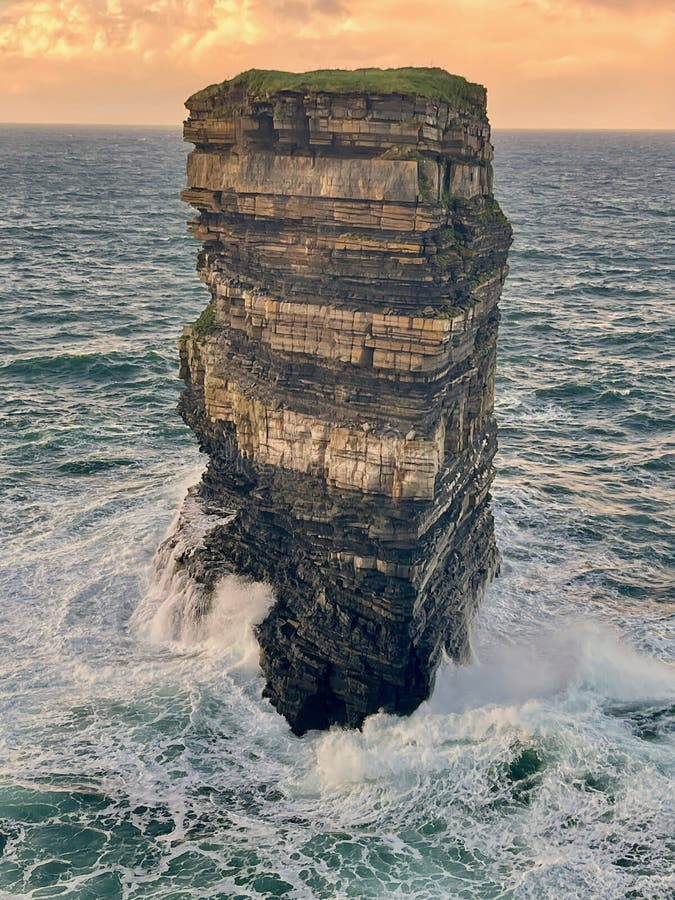 The Dun Briste Sea Stack Off the Cliffs of Downpatrick Head in County ...