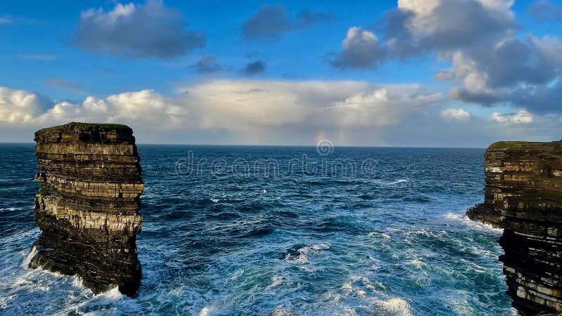 The Dun Briste Sea Stack Off the Cliffs of Downpatrick Head in County ...