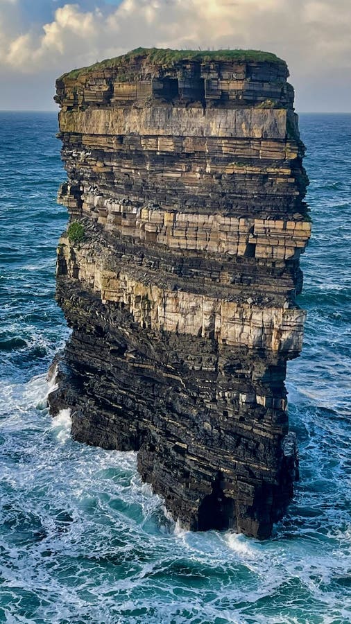 The Dun Briste Sea Stack Off the Cliffs of Downpatrick Head in County ...