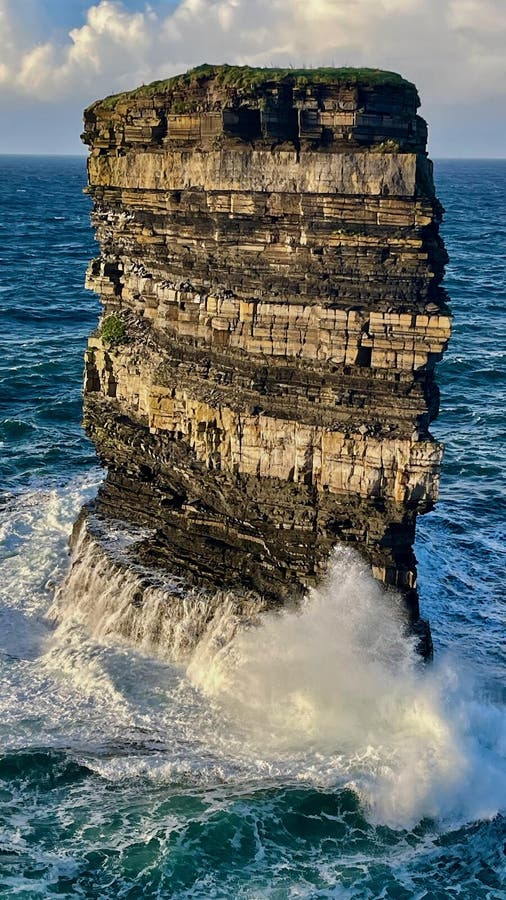The Dun Briste Sea Stack Off the Cliffs of Downpatrick Head in County ...