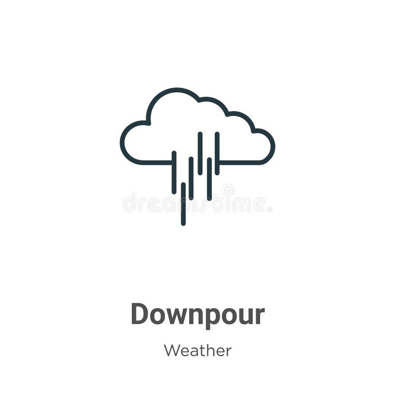 Downpour Outline Vector Icon. Thin Line Black Downpour Icon, Flat ...