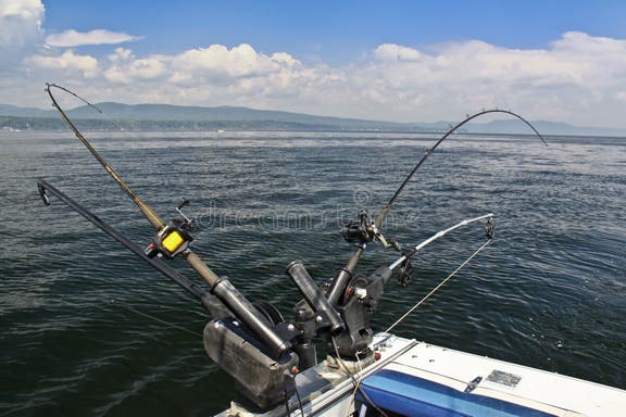 Downrigger Fishing Rods - Lake Champlain Editorial Photography - Image ...